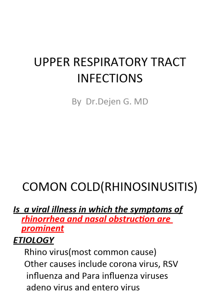 URTI | PDF | Common Cold | Diseases And Disorders