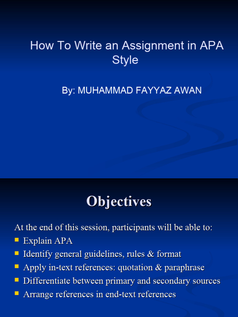 APA Style of Writing | PDF