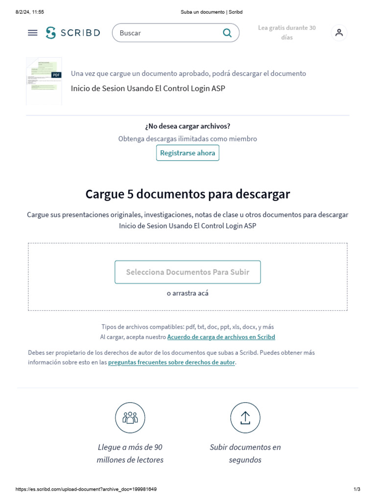 Suba Un Documento - Scribd | PDF | Scribd | Sitios web