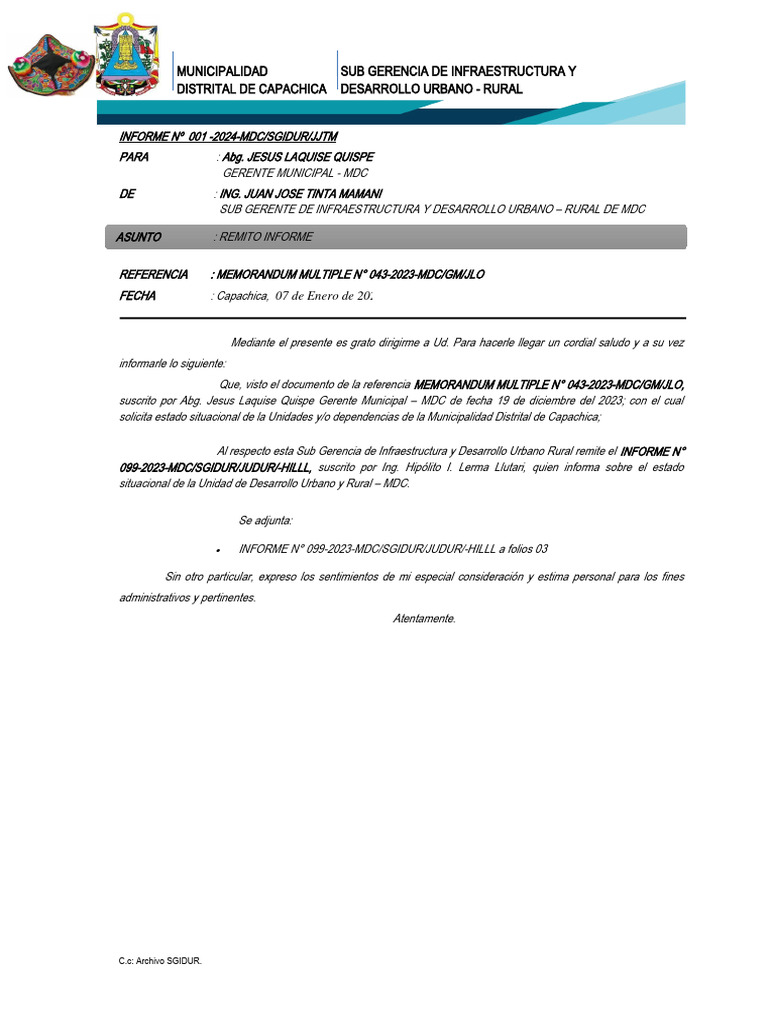 Informe # 001-2024 | PDF