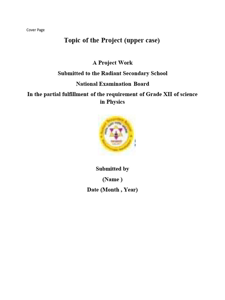 Project Format XII Physics | PDF | Science