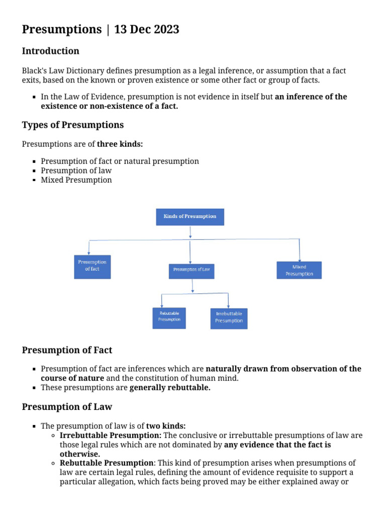 Presumptions | PDF | Evidence | Justice