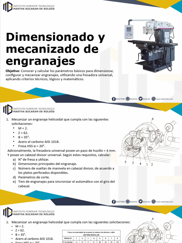 Dimensionamiento y Mecanizado de Engranajes | PDF
