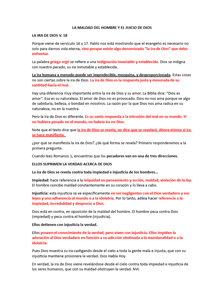 La Maldad Del Hombre y El Juicio de Dios-2 | PDF | Pecado | Dios