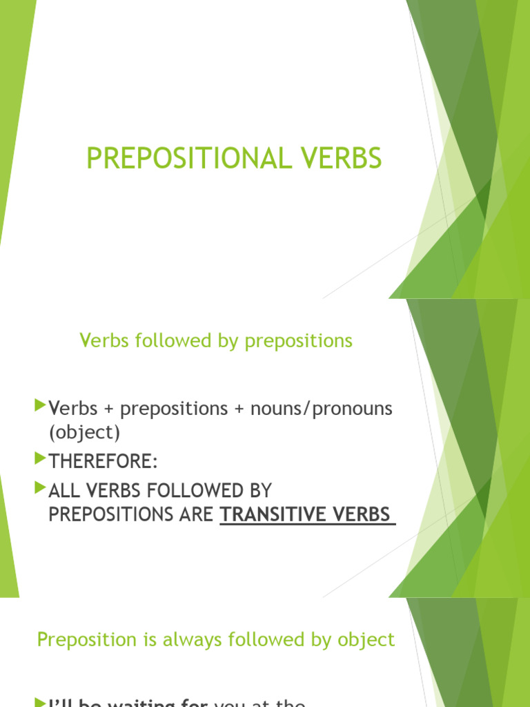 1616 - Prepositional Verbs | PDF | Verb | Preposition And Postposition