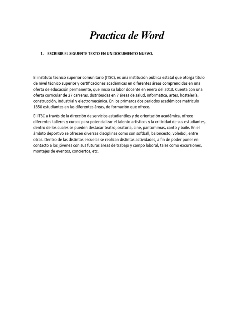 Practica de Word 4 | Descargar gratis PDF | Maestros