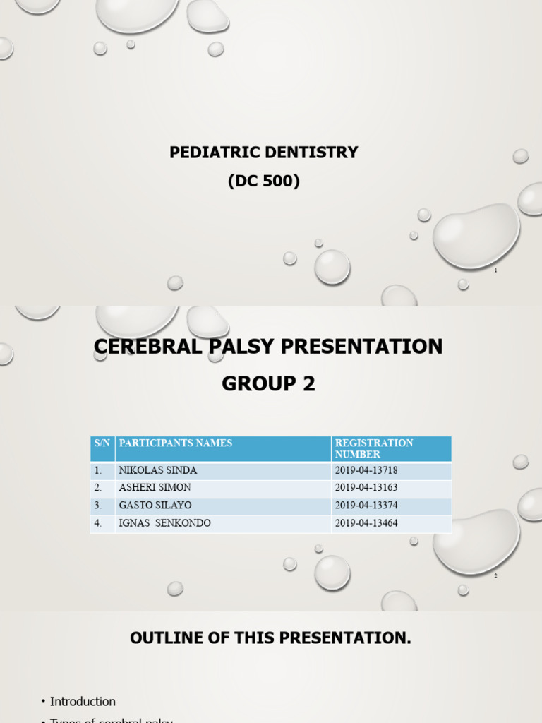 Cerebral Palsy & Oral Health Guide | PDF | Cerebral Palsy | Dentistry