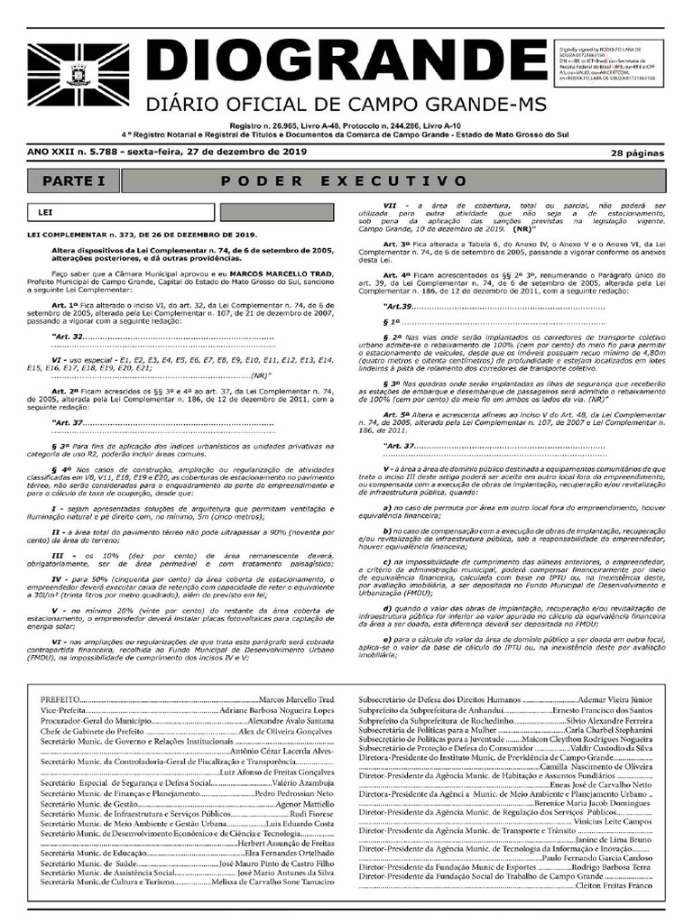 Lei Complementar N 373 de 26 de Dezembro de 2019 | PDF