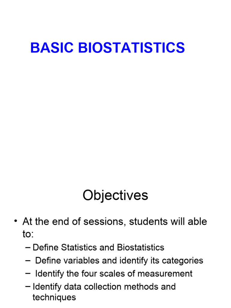 Bio Introduction | PDF | Statistics | Biostatistics