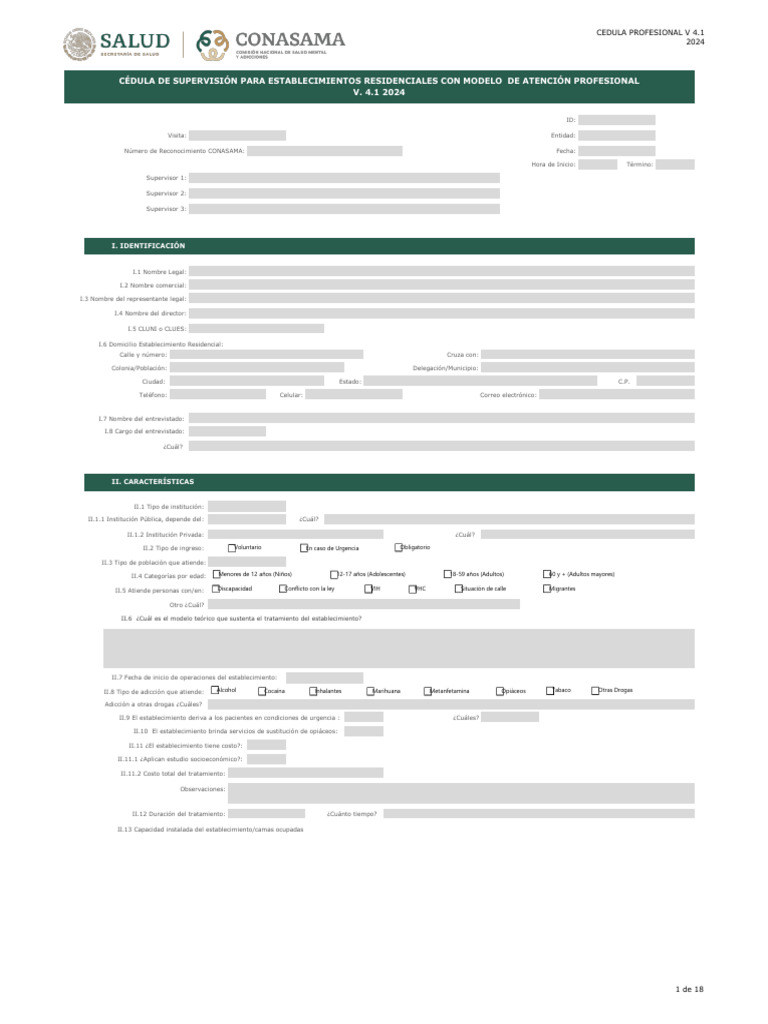 Cedula 2024 Profesional V 4.1 | PDF | Hospital | Alimentos