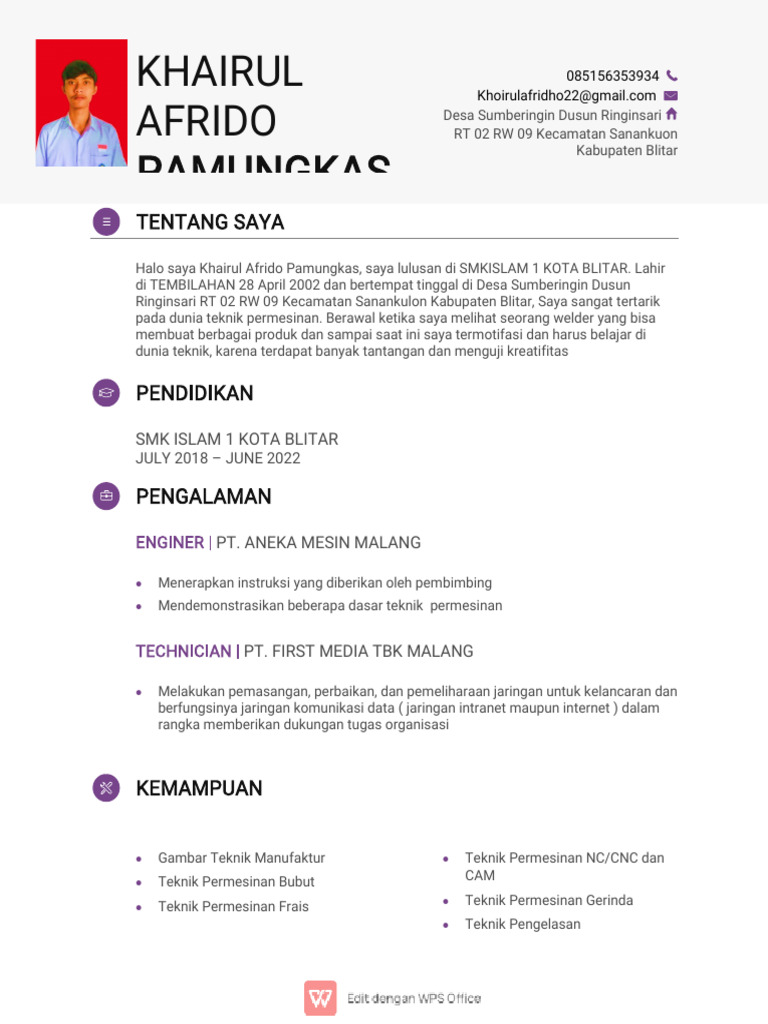 CV. Khoirul Afrido Pamungkas | PDF