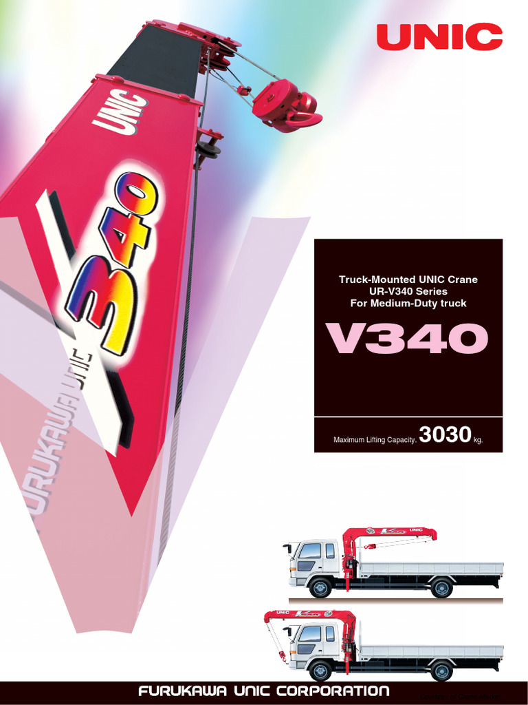 UNIC 340 Crane Specifications Overview | PDF | Crane (Machine) | Equipment