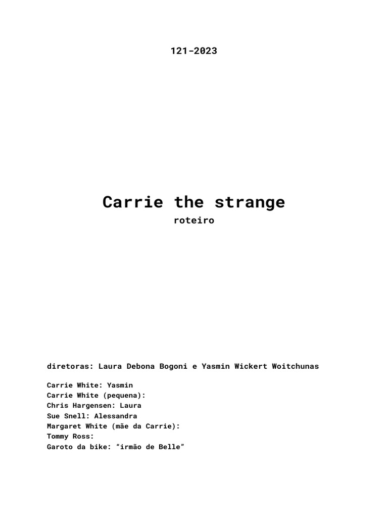 Carrie The Strange-Roteiro | PDF