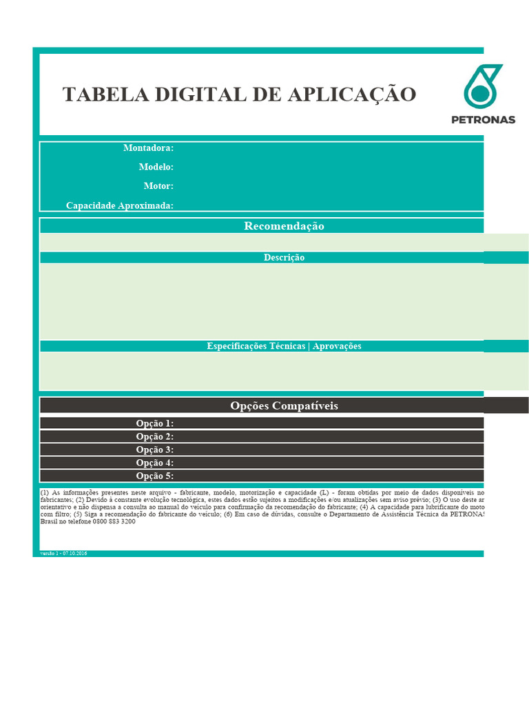 Petronas Tabela Digital | PDF