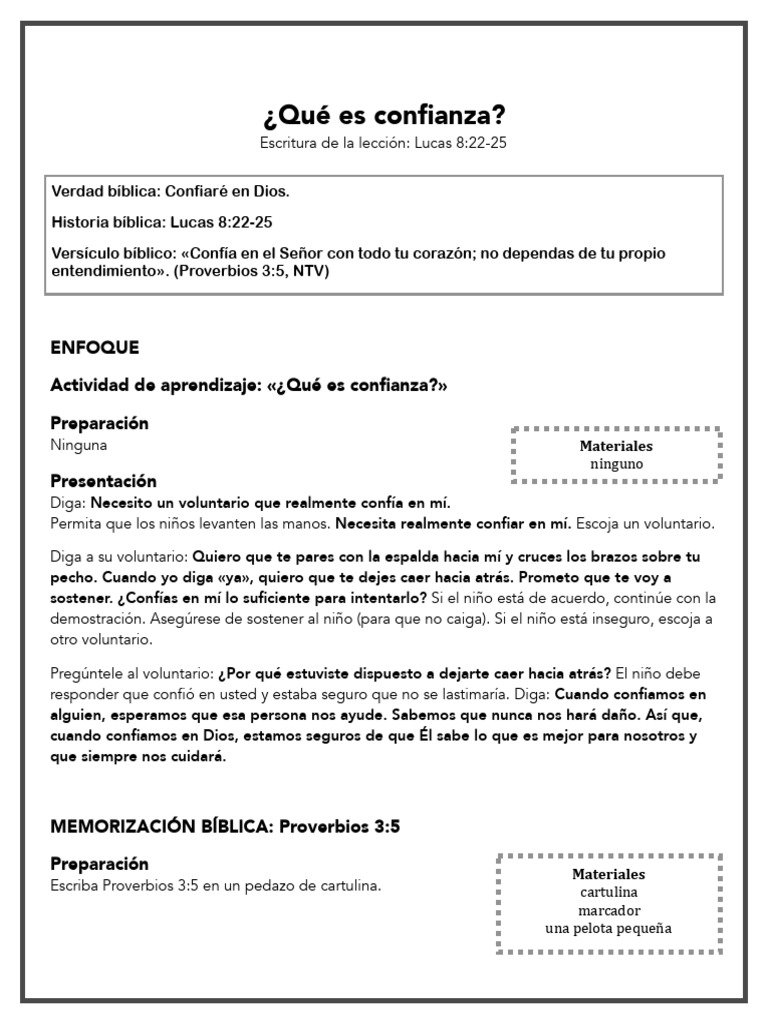 Confianza en Dios para Niños | PDF | Jesús