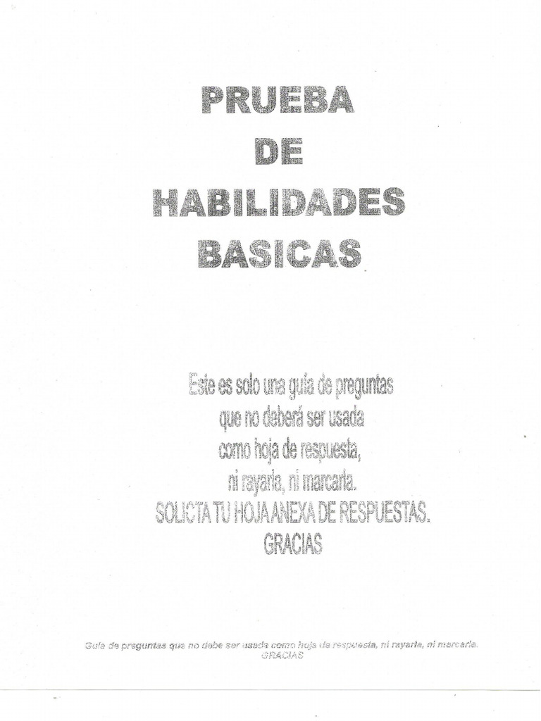 Prueba de Habilidades Basicas | PDF