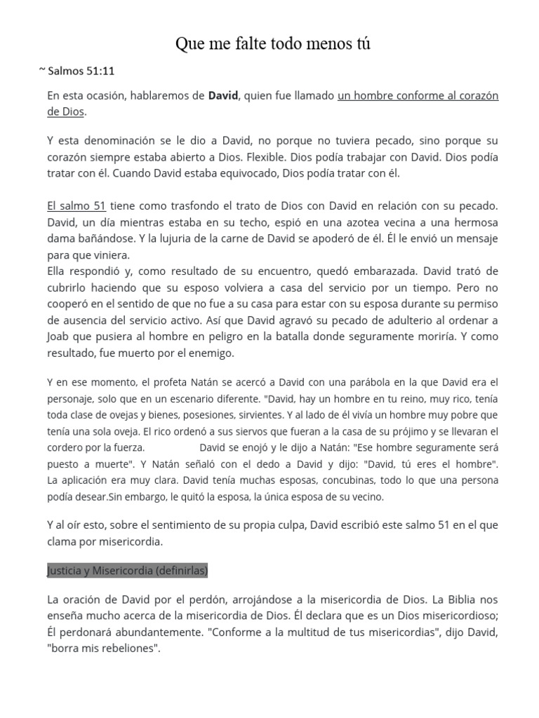 Bosquejos para Prédicas | PDF | David | Pecado