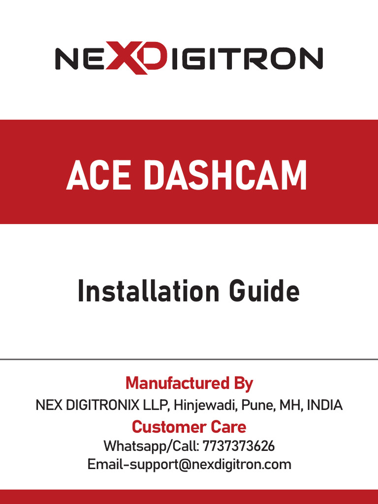 ACE Dashcam Installation Guide | PDF | Smartphone | Wi Fi
