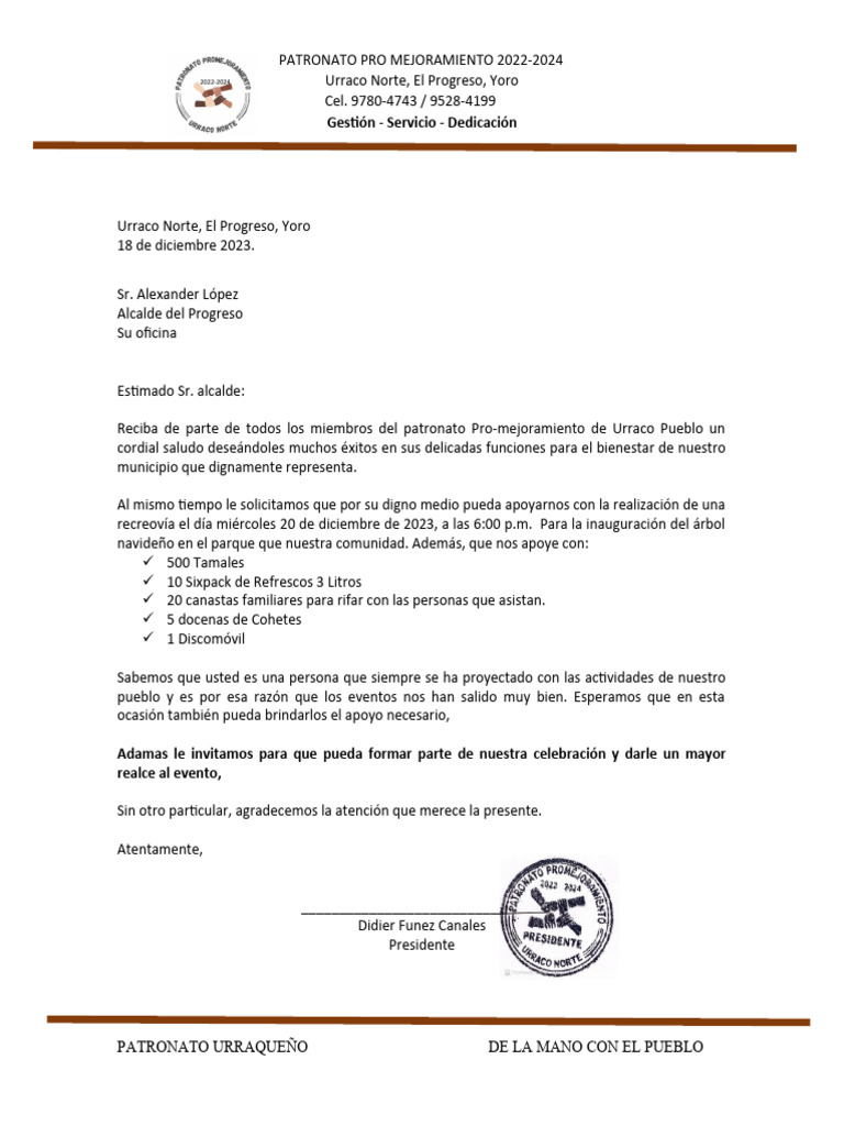 Solicitud Del Alcalde | PDF