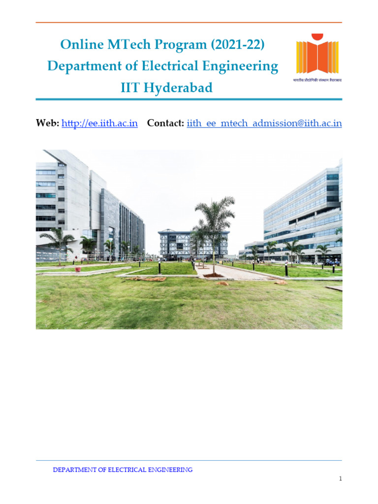 Online MTech Brochure EE 2021 | PDF | Engineering | Electronics