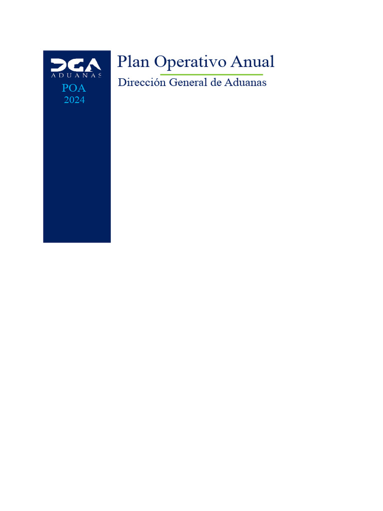 Plan Operativo Anual 2024 Dga | PDF | aduana | Logística