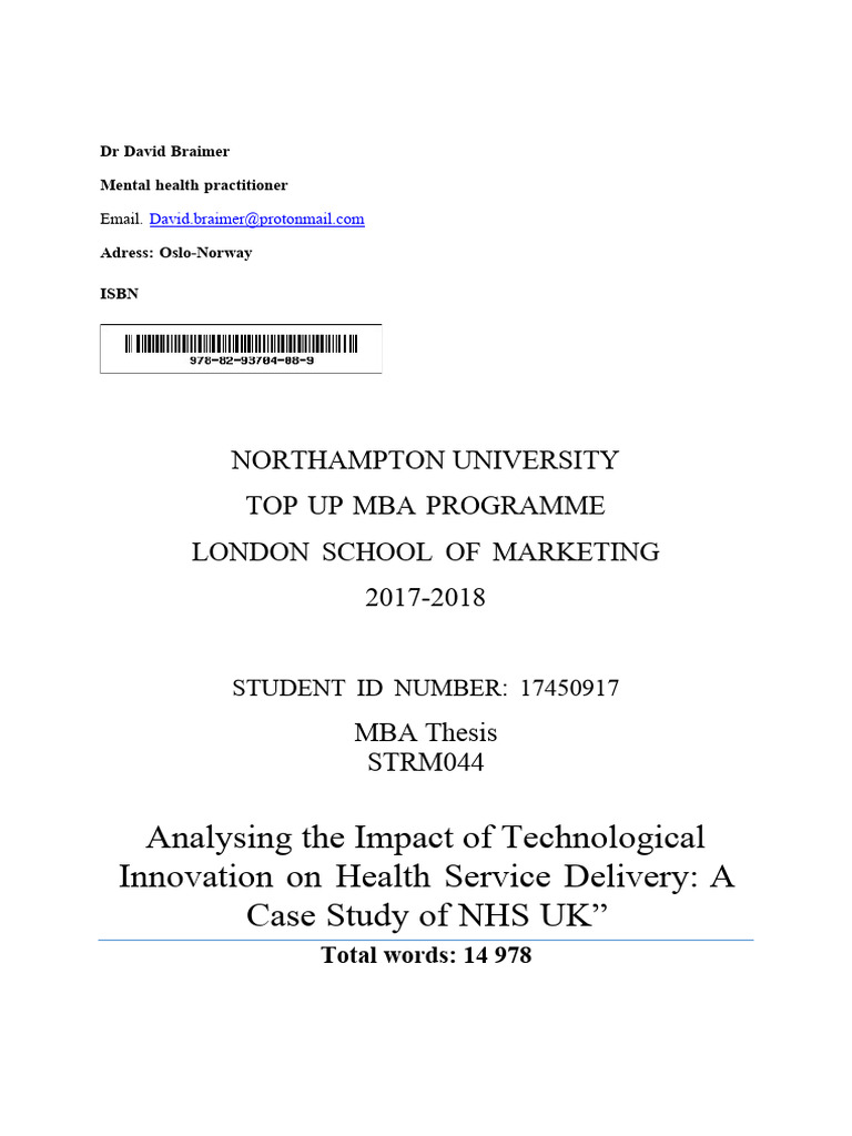 Analysing The Impact of Technological Innovation On Health Service ...