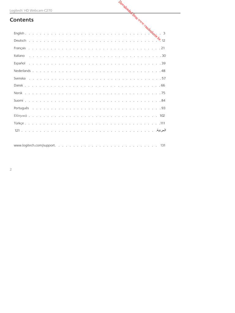 Manual Logitech C270 (Español - 132 Páginas) | PDF