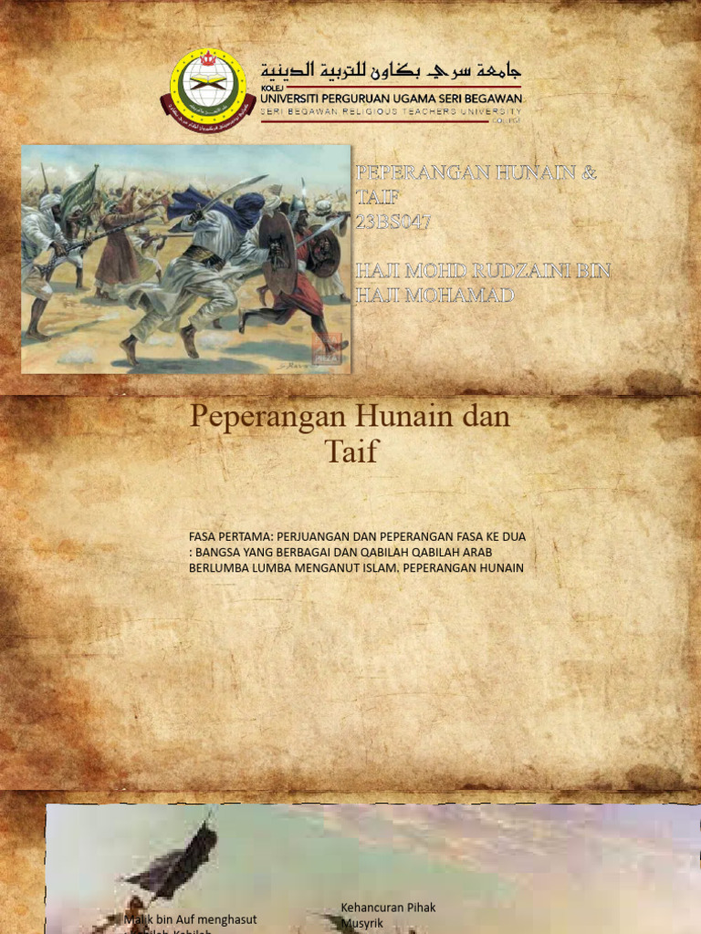 Sirah Perang Hunain Dan Taif - 2023 Haji Rudzaini | PDF