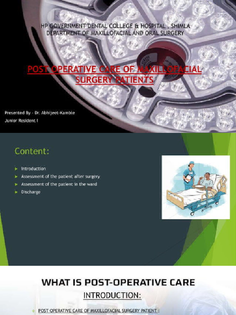 Post Operative Care of Maxillofacial Surgery Patientspptx | PDF