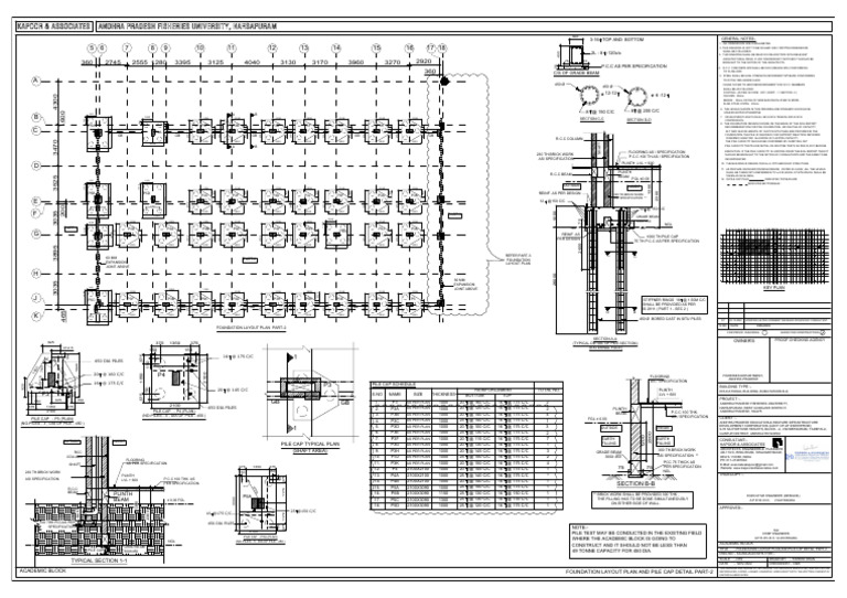 Foundation Layout Plan and Pile Cap Detail Part-2 | PDF | Deep ...