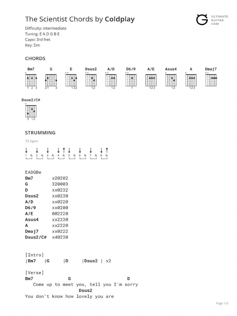 The Scientist Chords | PDF