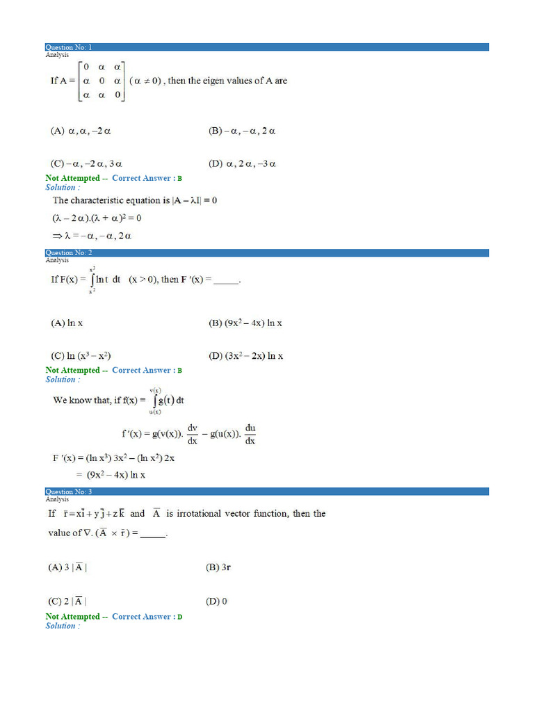 Engineering Mathematics in Subject Wise Grand Tests 2 ND Series | PDF ...