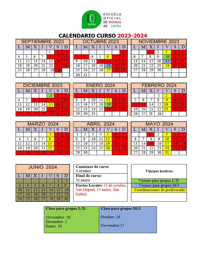 2324 EOIZ Calendario Oficial | PDF