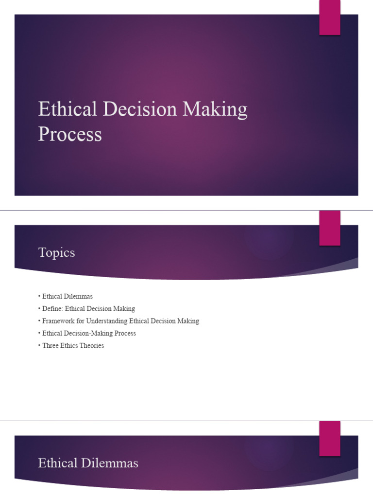 Ethical Decision Making Process | PDF