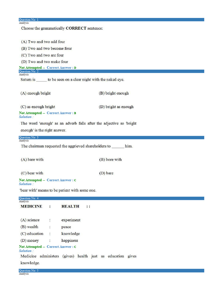 General Aptitude in Subject Wise Grand Tests 1 ST Series GATE 2019 ...