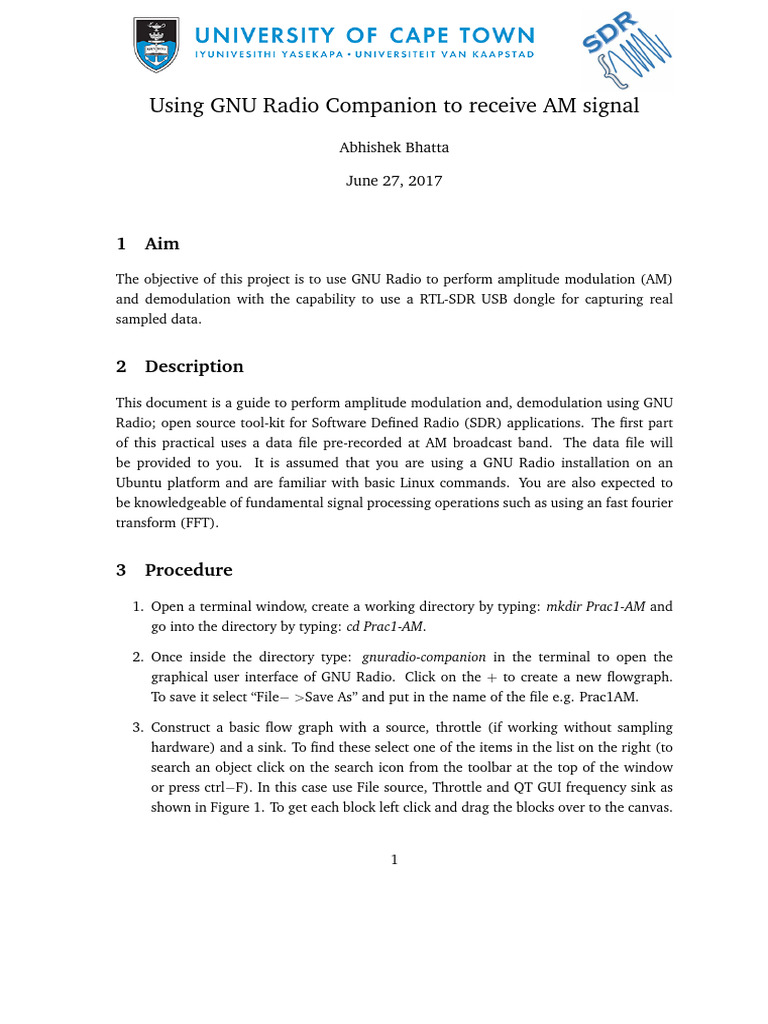Prac2 - AM in GnuRadio | PDF | Sampling (Signal Processing) | Low Pass Filter