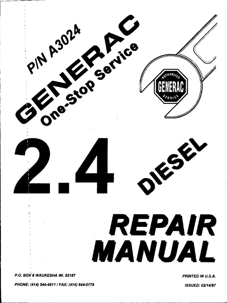 Generac 2.4L Diesel Repair Manual | PDF
