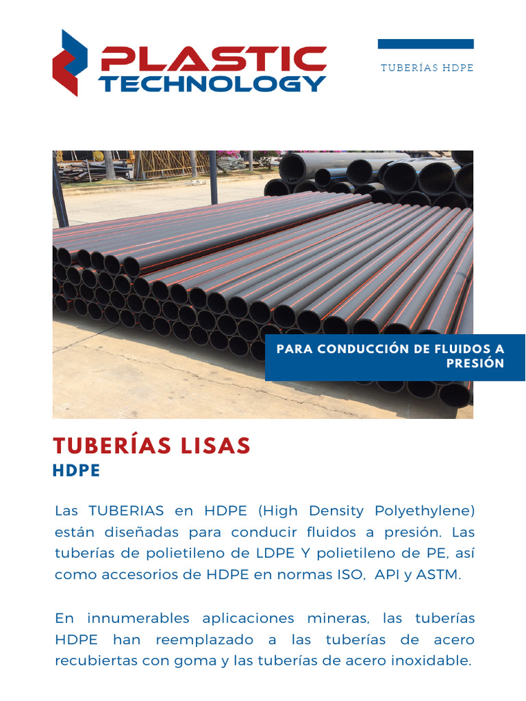 Tbuerías HDPE | PDF | Tubería (transporte de fluidos) | Materiales