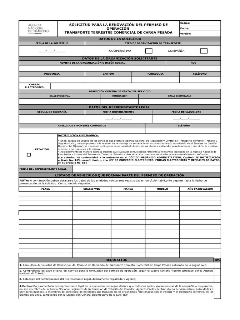 C. Renovacion de Permiso de Operacion | PDF