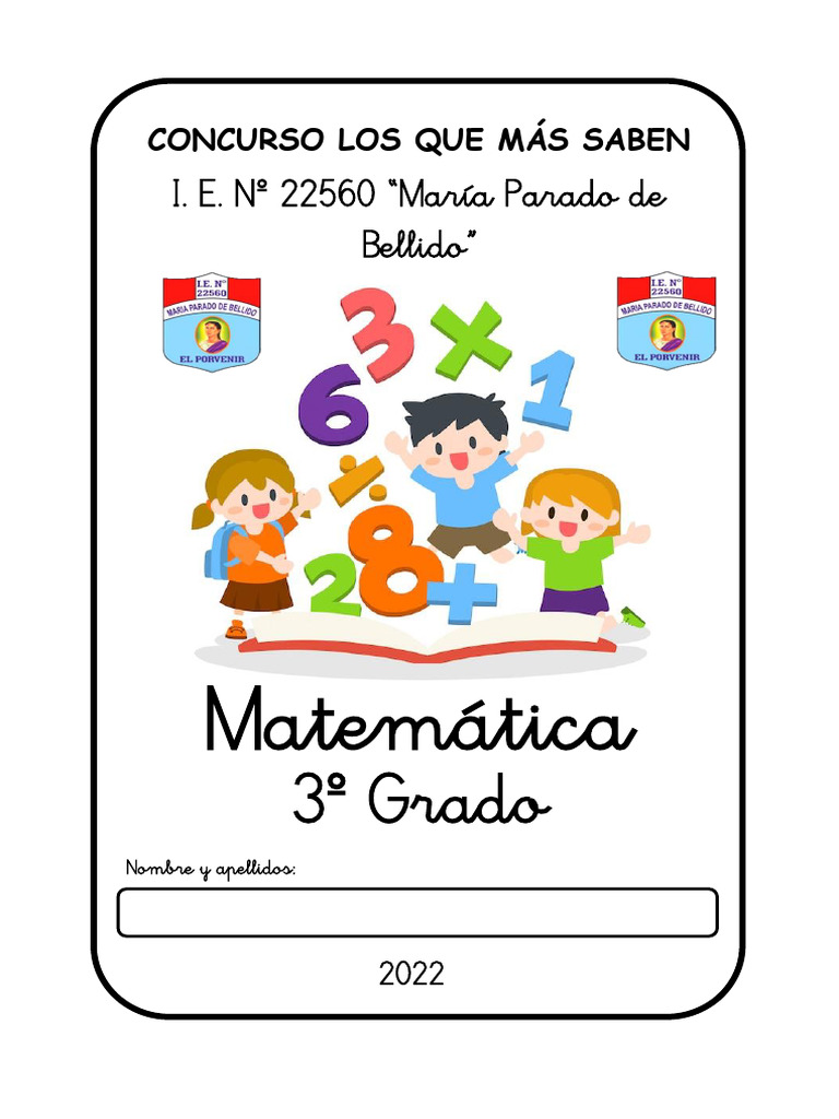 Examen Matematica - Tercer Grado | PDF