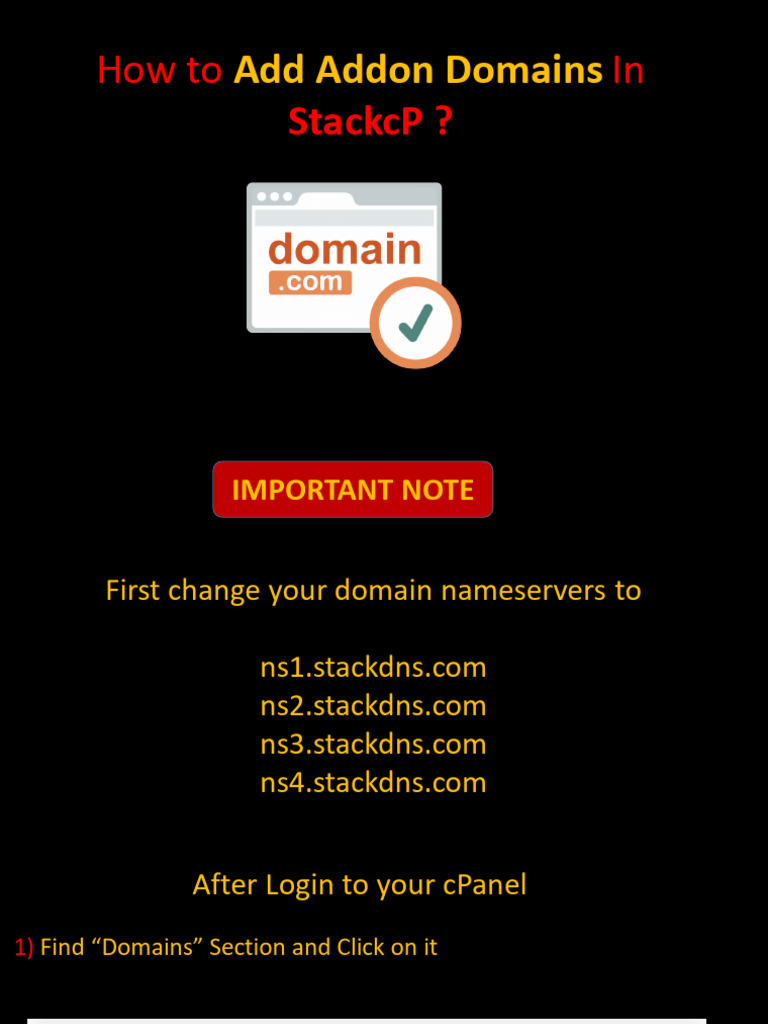 How To Add Addon Domains in StackcP | PDF | Home & Garden | Computers