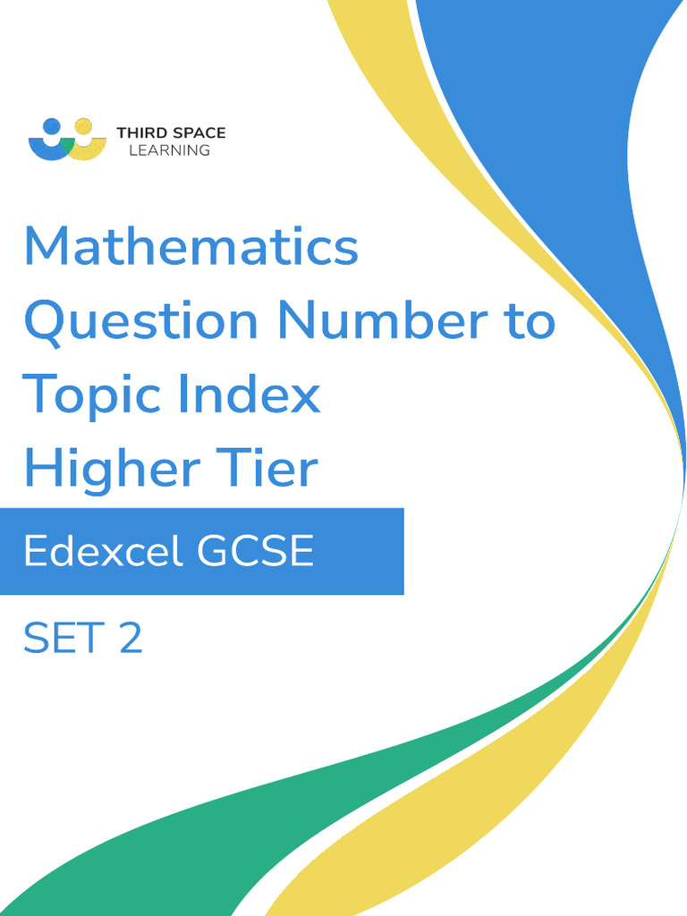 Edexcel Set 2 Higher Question To Topic Index Pdf Trigonometry