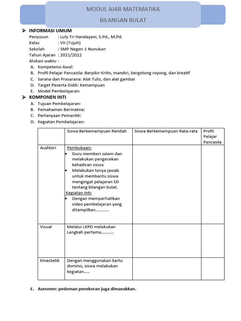 Modul Ajar Penggunaan Data | PDF