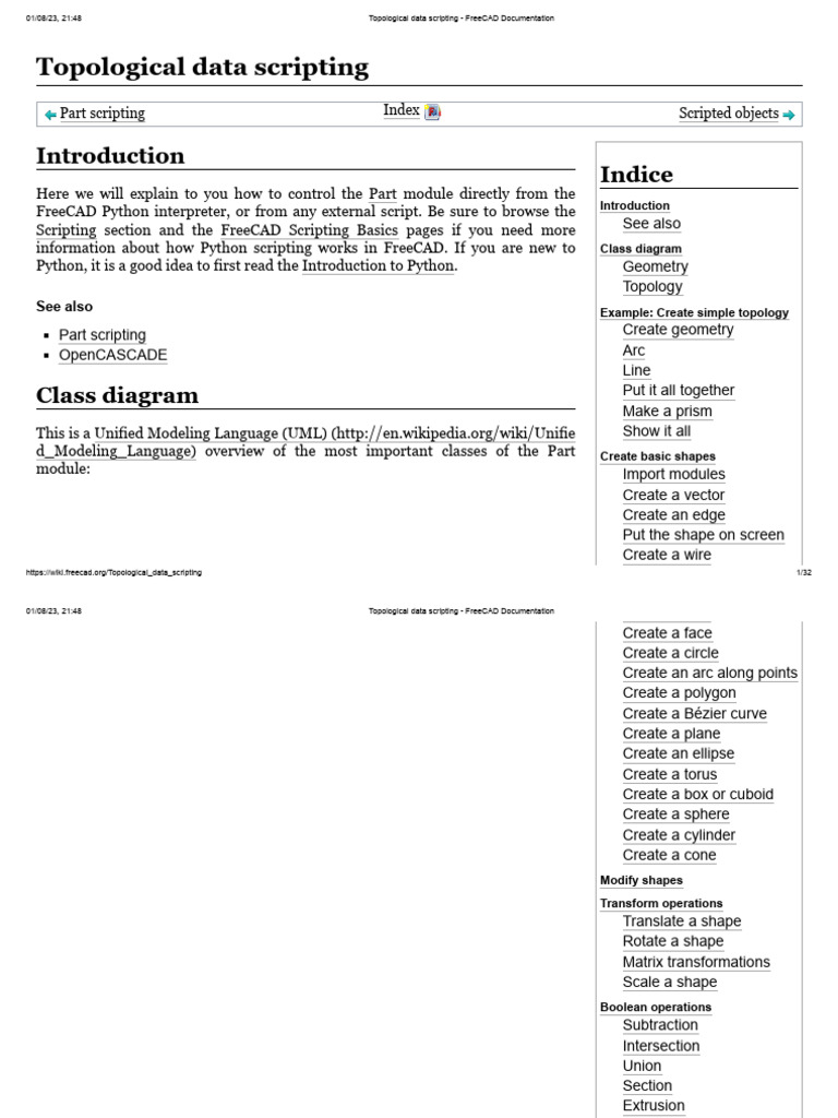 Topological Data Scripting - FreeCAD Documentation | PDF | Curve | Shape