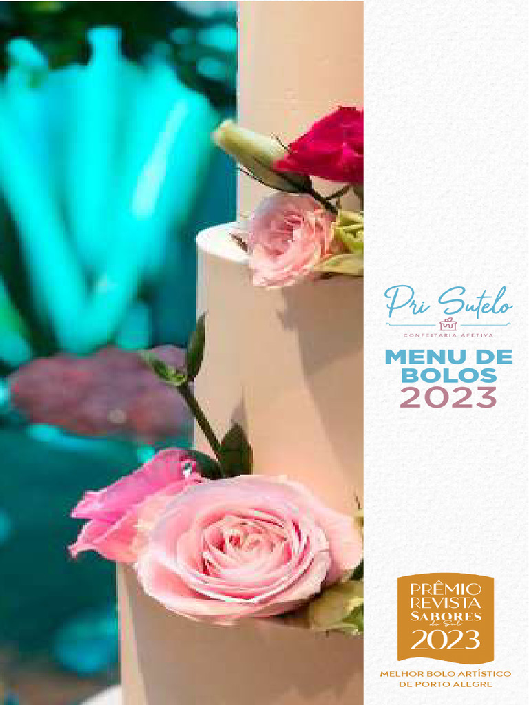 Cardápio Bolos 2023 - Prêmio Sabores Do Sul | PDF | Alimentos | Comidas e bebidas