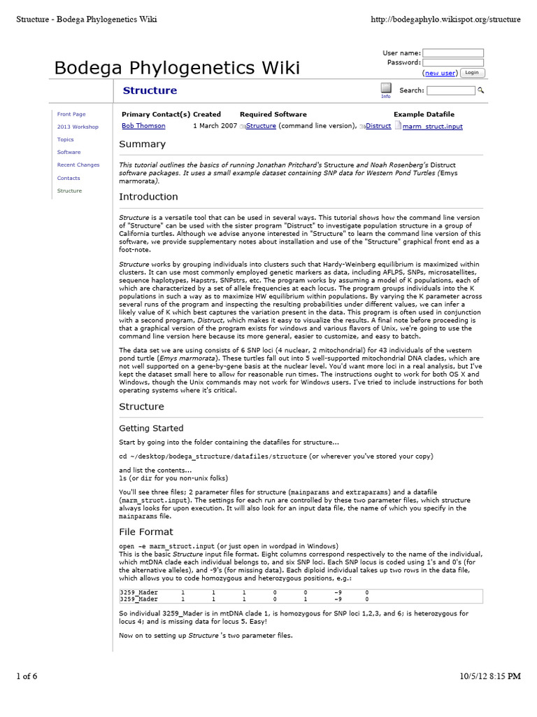 Structure Distruct Tutorial Pdf Zygosity Parameter Computer
