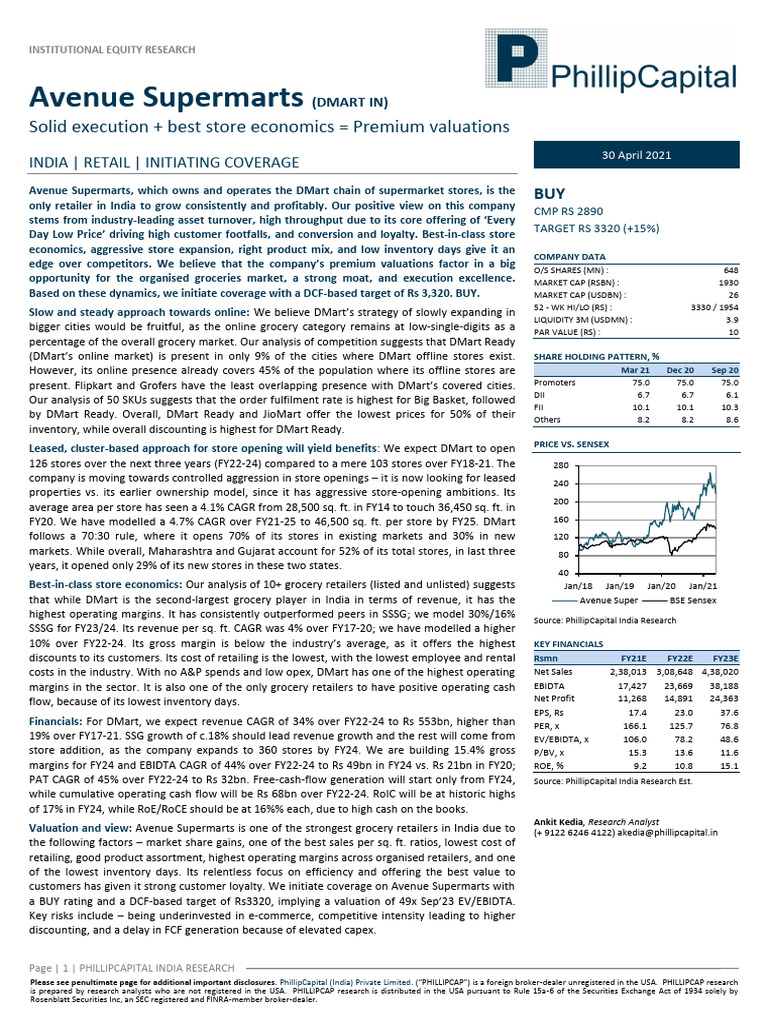 Phillip Capital Fy21 | PDF | Retail | Valuation (Finance)