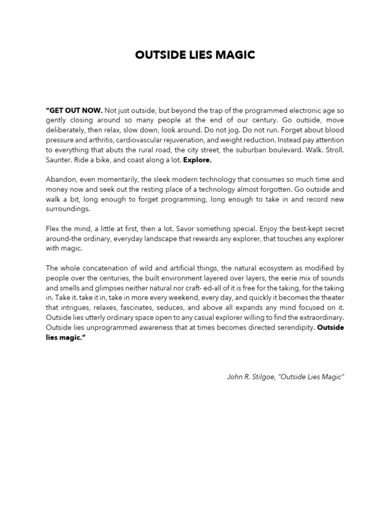 Outside Lies Magic | PDF