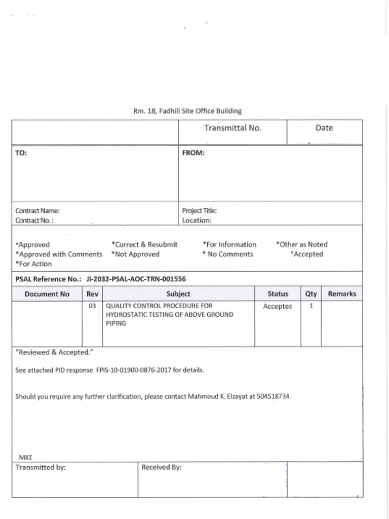 Hydro Test For Above Ground Piping | PDF