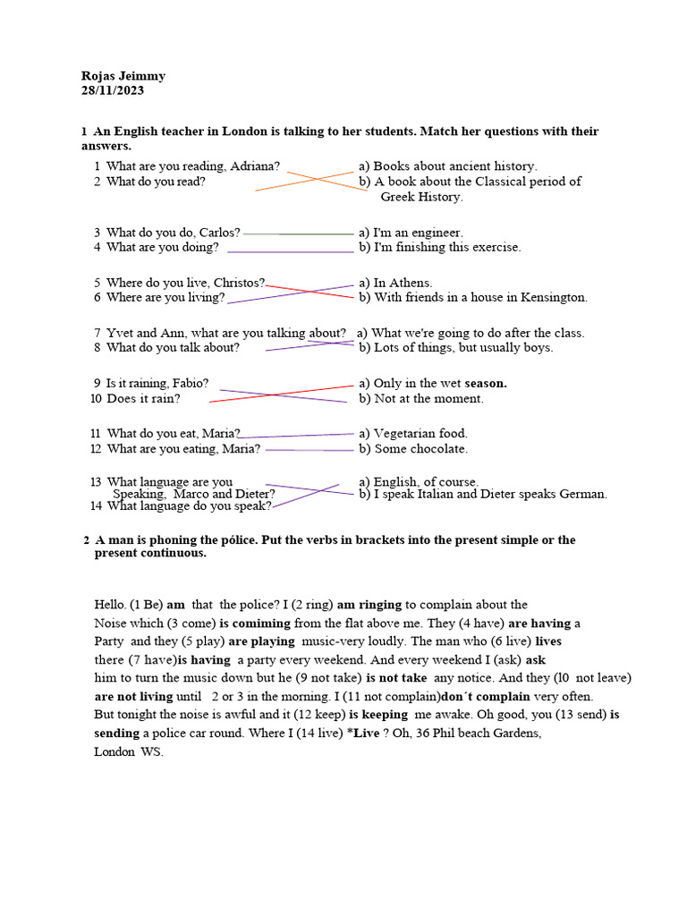 English Conversation Practice Exercises | PDF